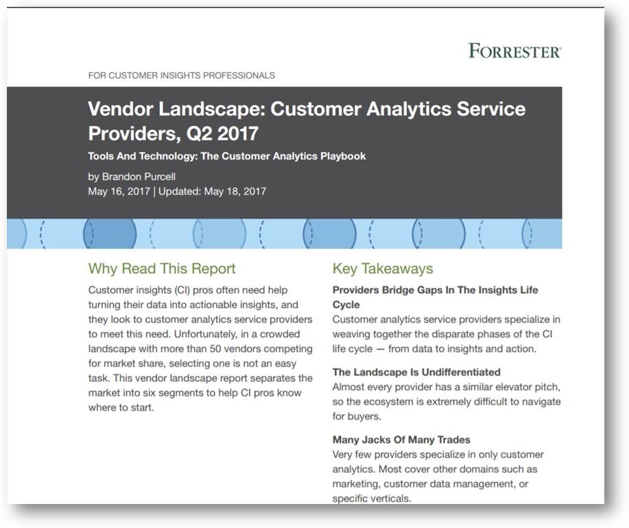 Forrester Vendor Landscape for Customer Analytics